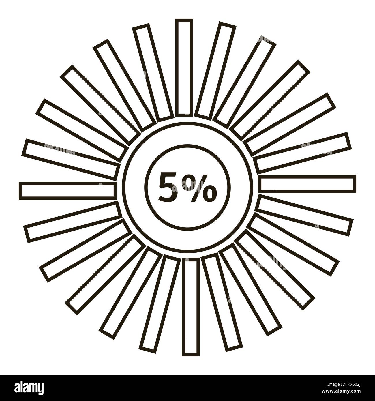 Five percents infographics, outline style Stock Vector Image & Art - Alamy