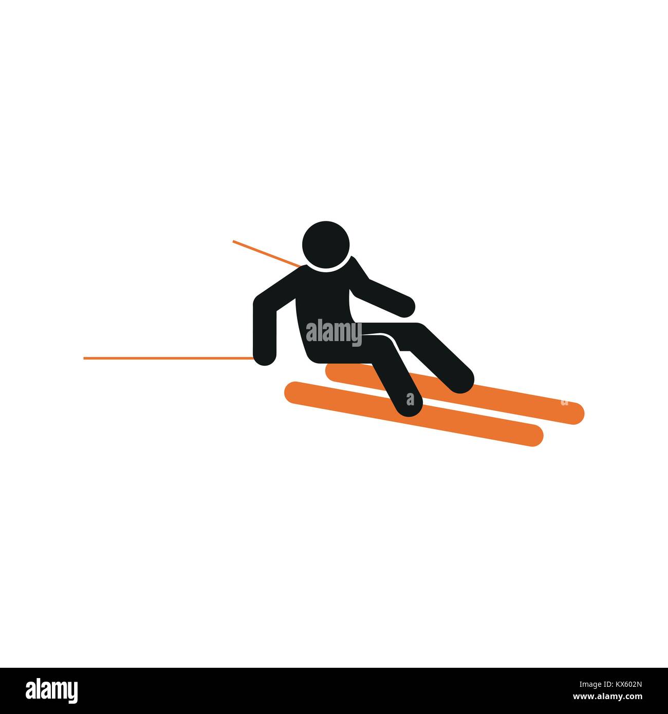 Simple Skiing Sport Figure Symbol Vector Illustration Graphic Design ...