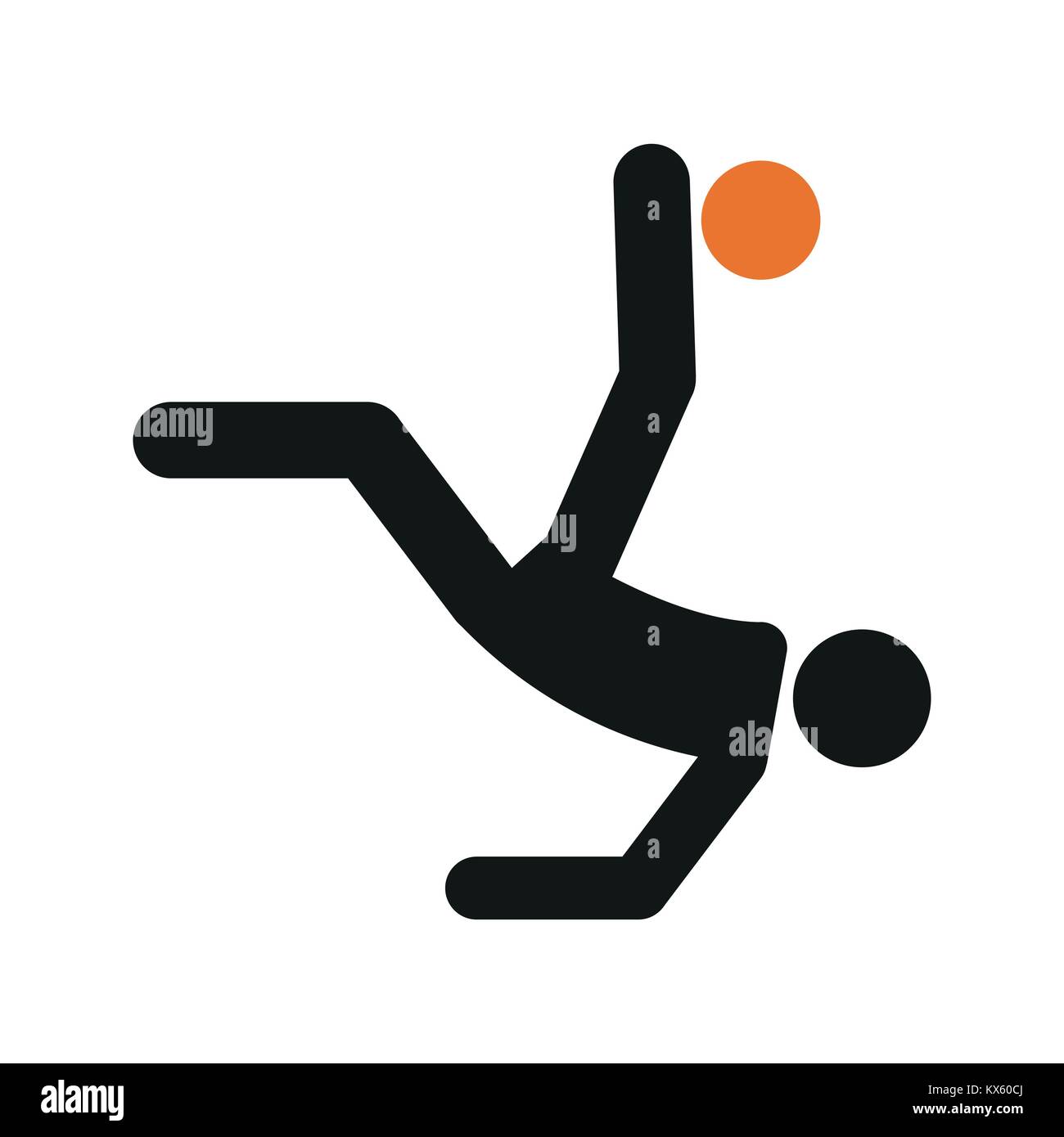 Simple Overhead Kick Football Soccer Sport Figure Symbol Vector ...