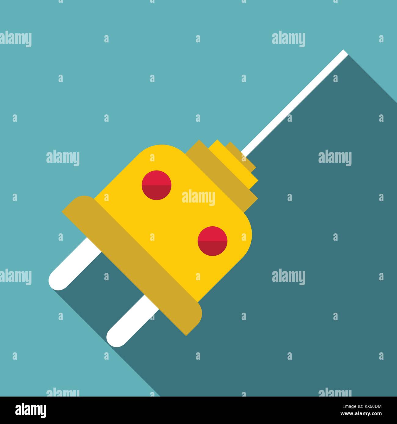 Plug icon, flat style Stock Vector Image & Art - Alamy
