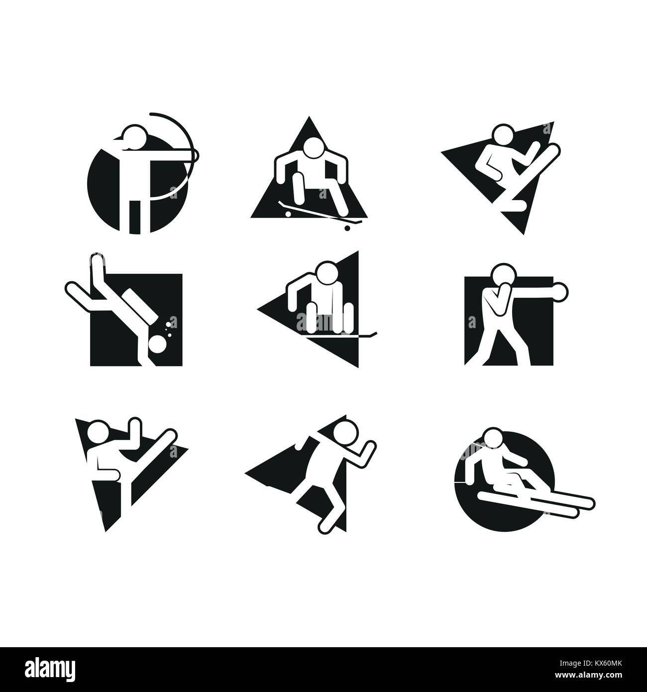 Multi Shape Block Sport Abstract Symbol Vector Illustration Graphic ...