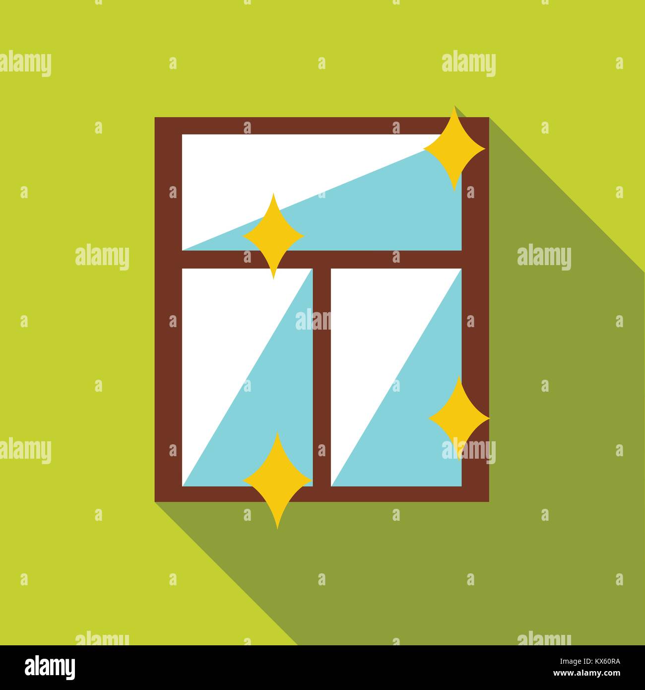 Clean window icon, flat style Stock Vector Image & Art - Alamy