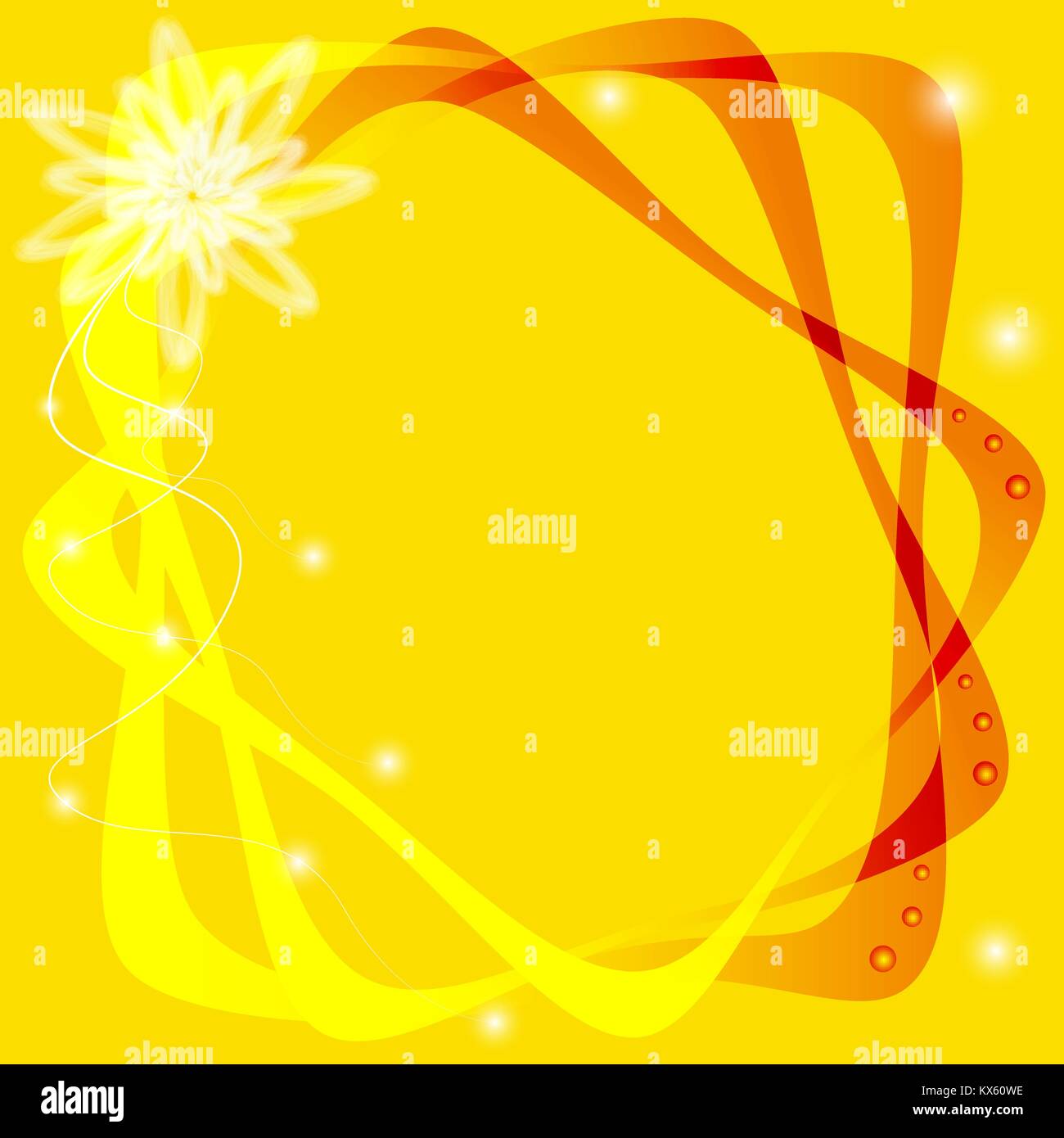 yellow postcard with white flower Stock Vector Image & Art - Alamy