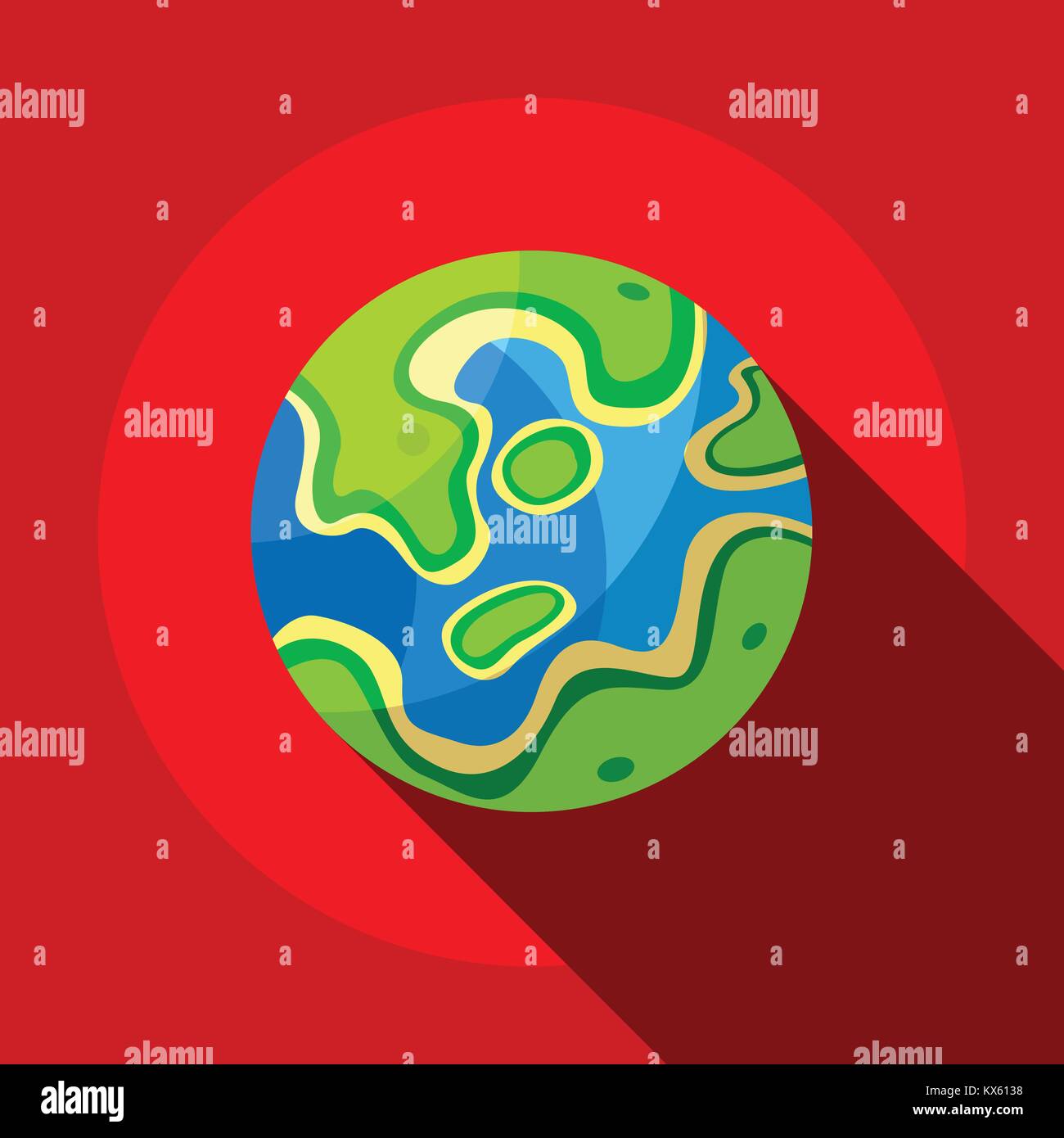 Colored planet icon, flat style Stock Vector Image & Art - Alamy