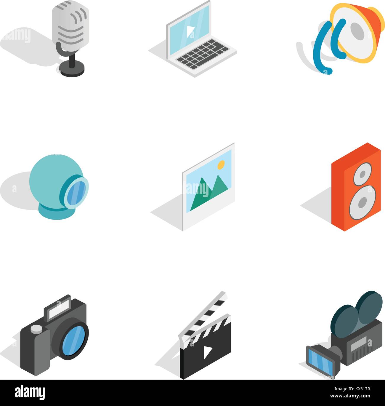 Music, photo and video equipment icons Stock Vector Image & Art - Alamy