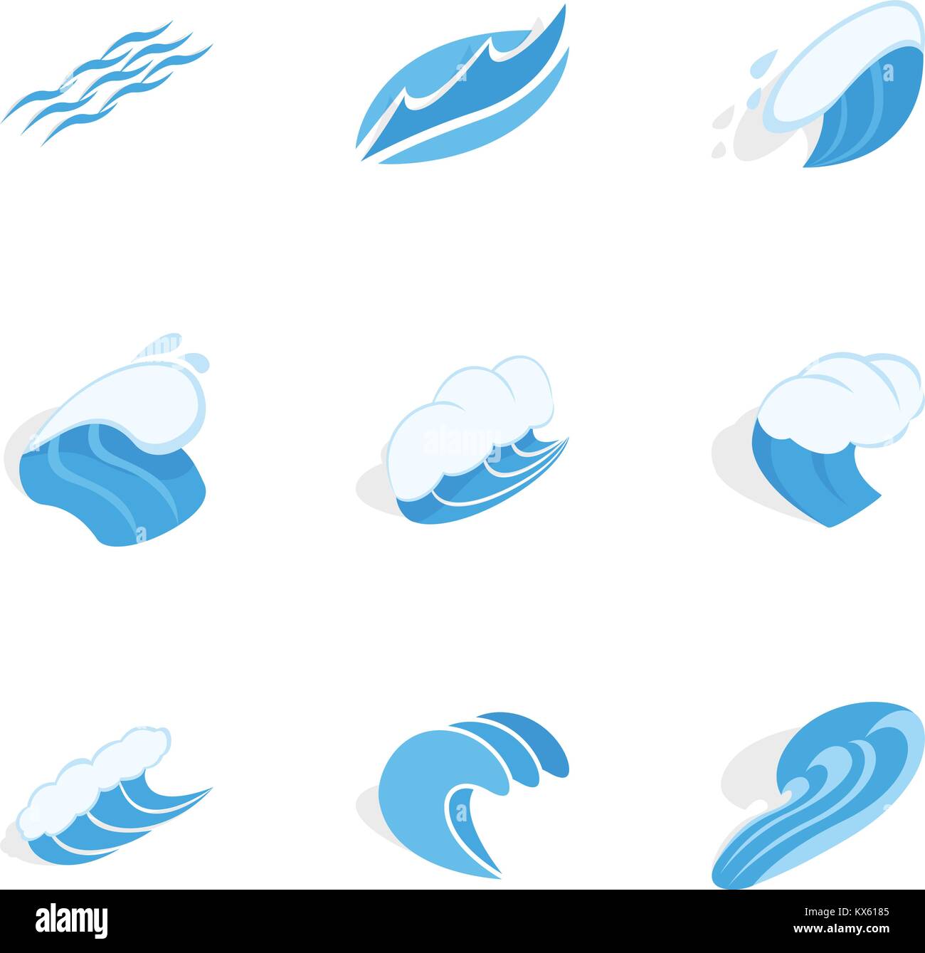 Wave icons, isometric 3d style Stock Vector Image & Art - Alamy