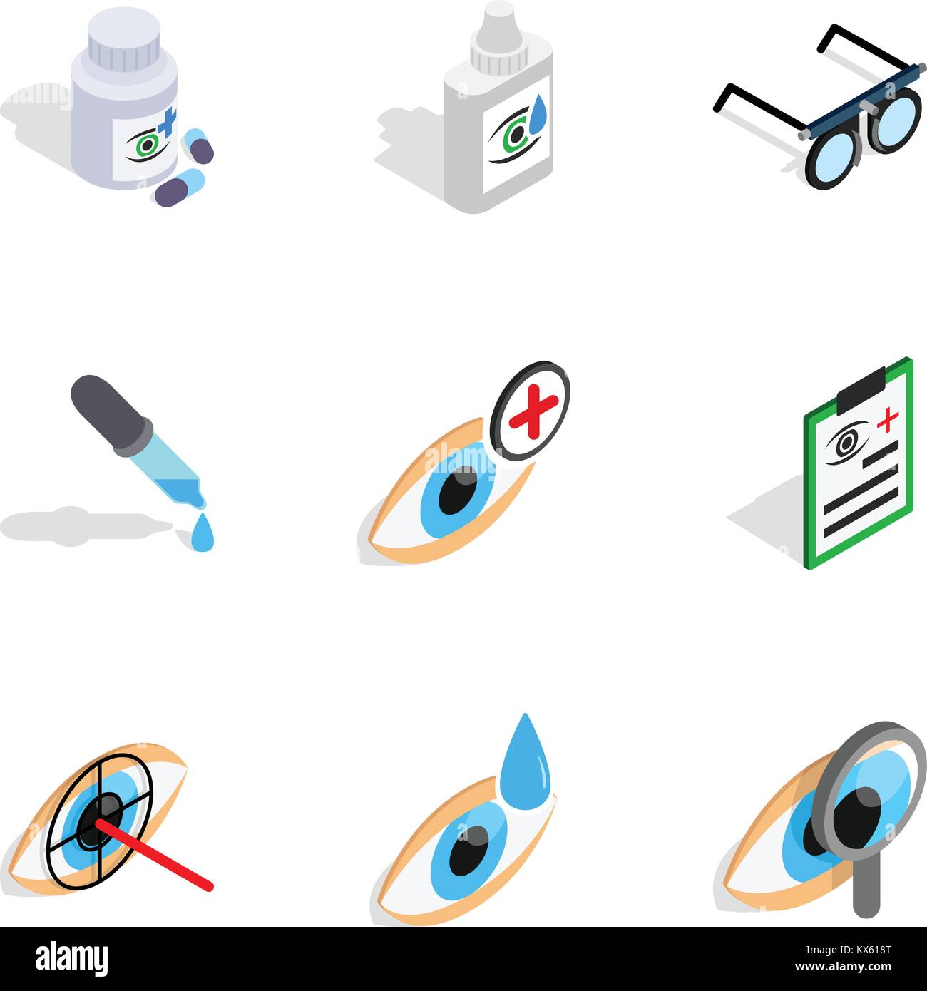 Eye care icons, isometric 3d style Stock Vector Image & Art - Alamy
