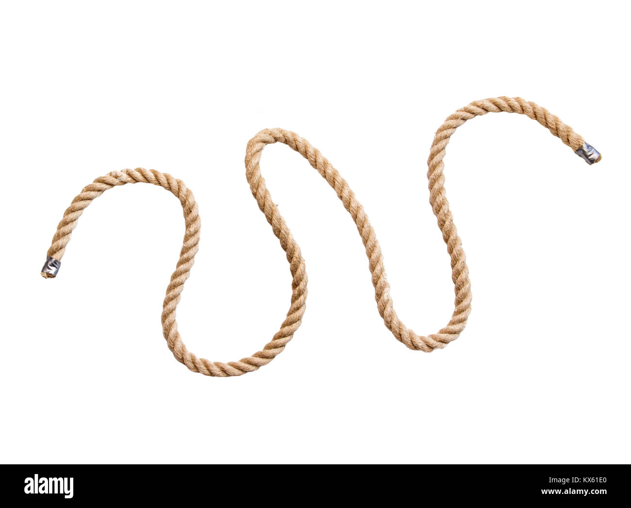 the hemp rope make waves, isolated on a white background Stock Photo ...