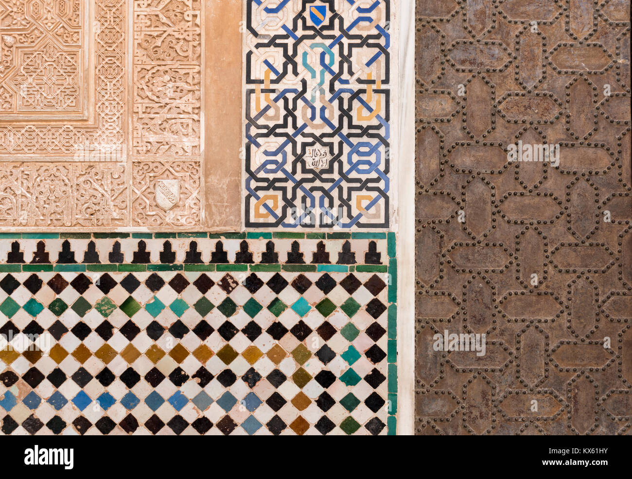 Detail of the Ceramic Tiles inside the Nasrid Palaces of the Alhambra ...