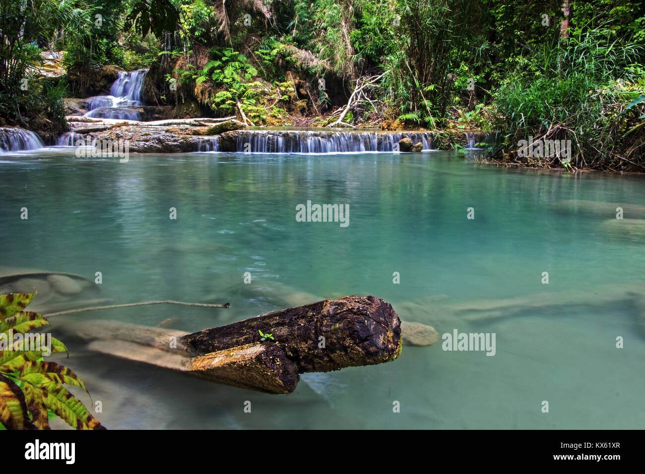 The Kuang Si Falls, known as Tat Kuang Si Waterfalls Luangprabang, Laos ...