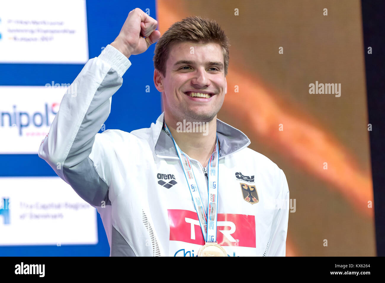 Marius KUSCH GER Bronze medal 100 Butterfly Men Copenhagen 14-12-2017 ...