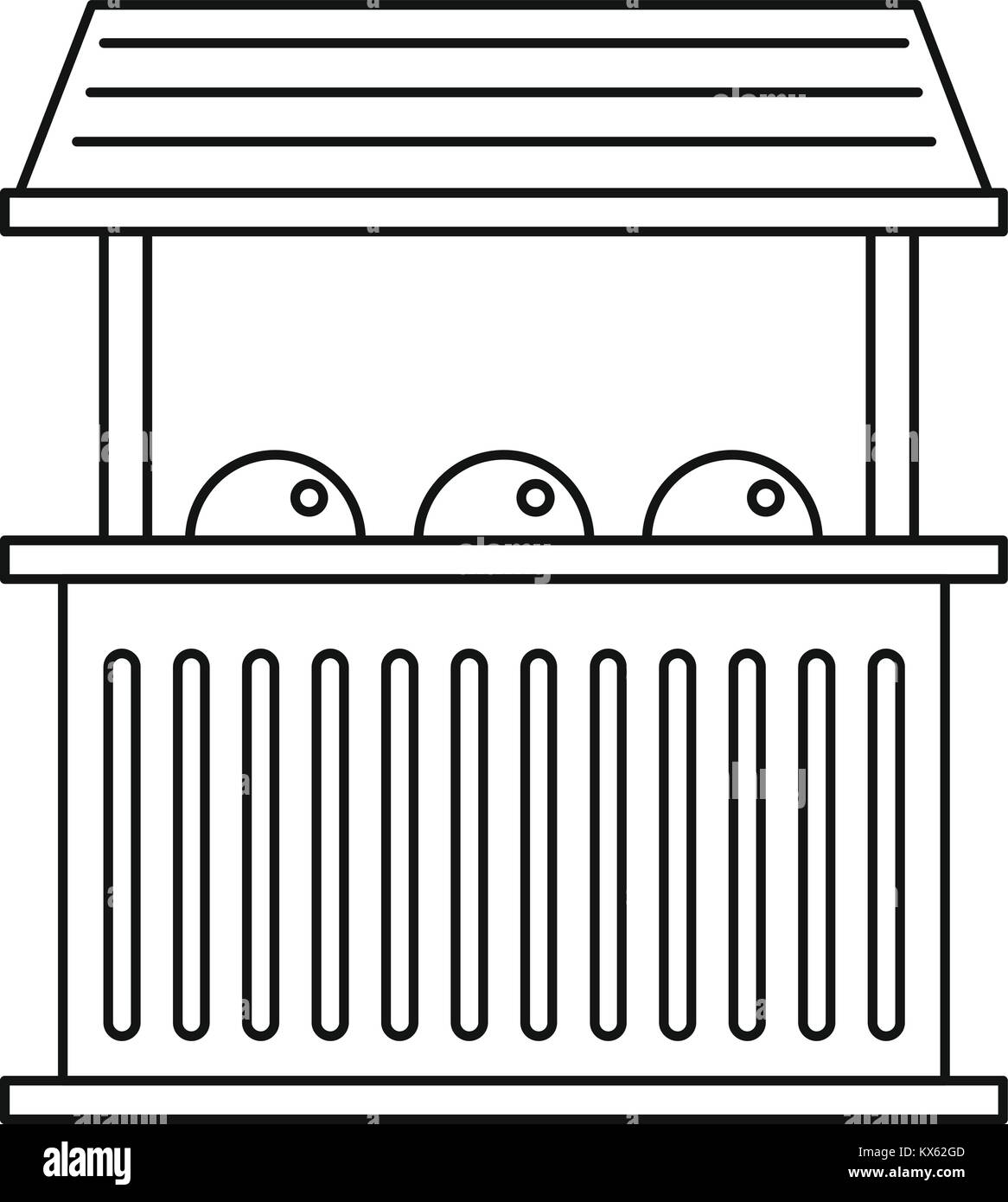 Street cuisine stand Black and White Stock Photos & Images - Alamy