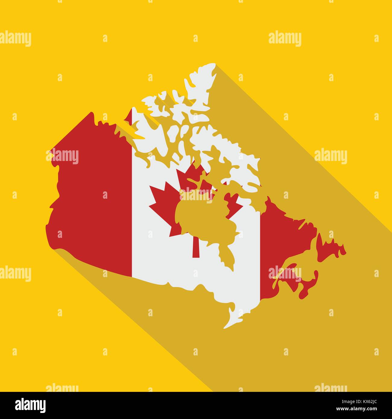 Map of Canada in national flag colors icon Stock Vector Image & Art - Alamy