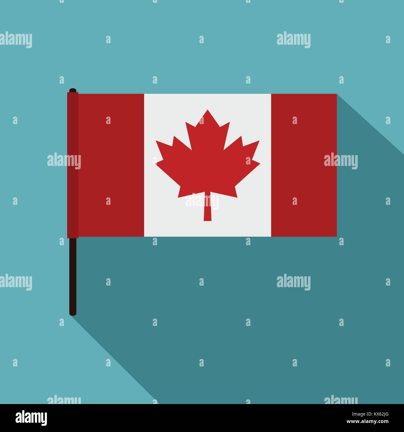 Canadian flag icon, flat style Stock Vector Image & Art - Alamy