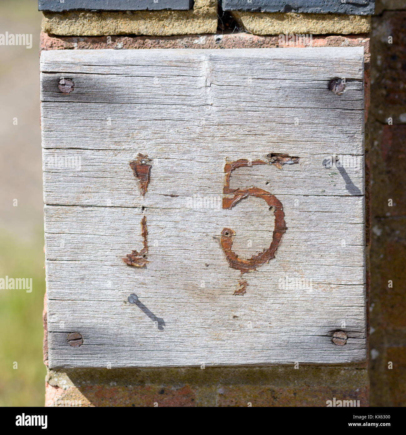 House number 15 sign Stock Photo - Alamy