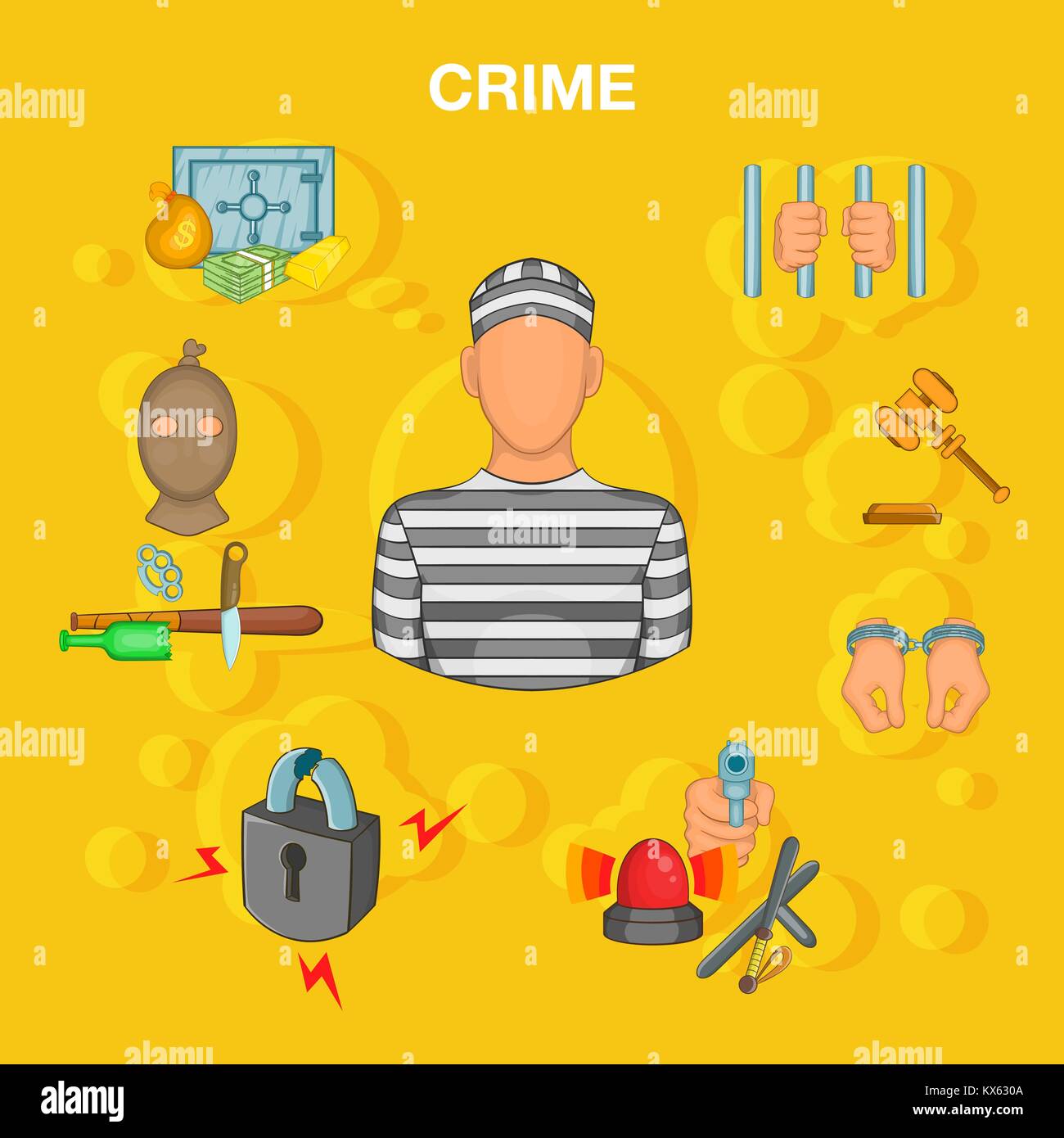 Crime accident concept, cartoon style Stock Vector Image & Art - Alamy