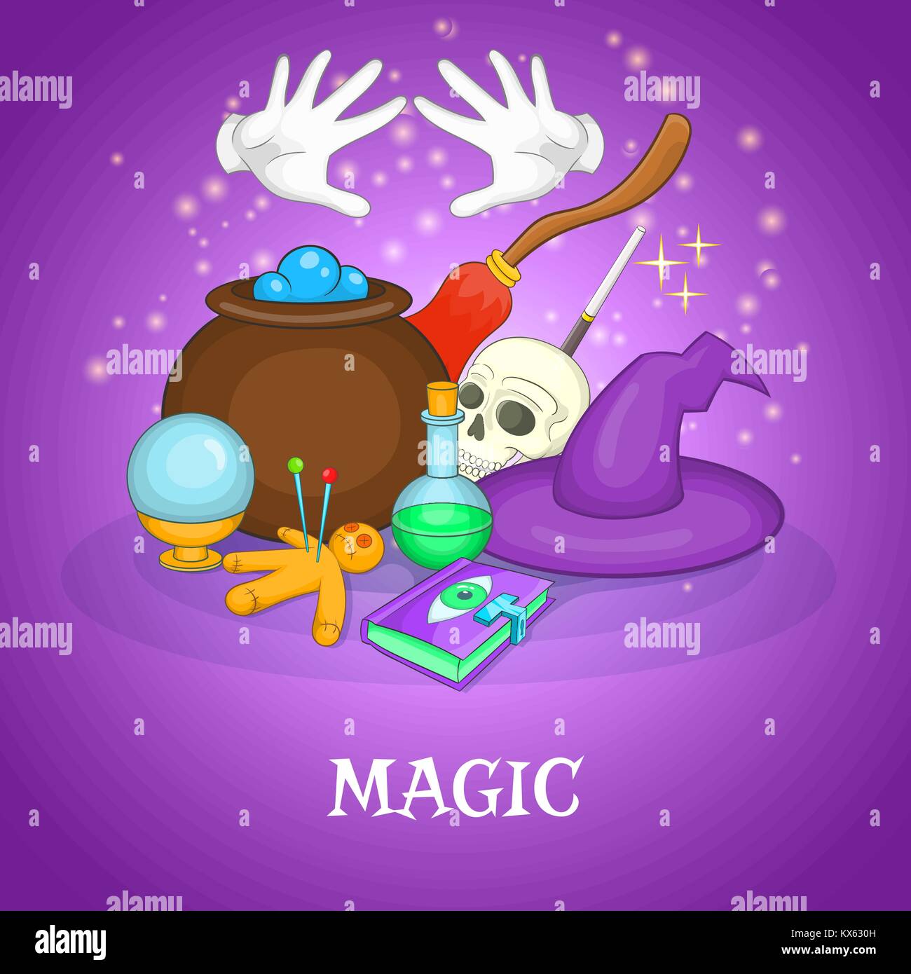 Magician rituals concept, cartoon style Stock Vector Image & Art - Alamy