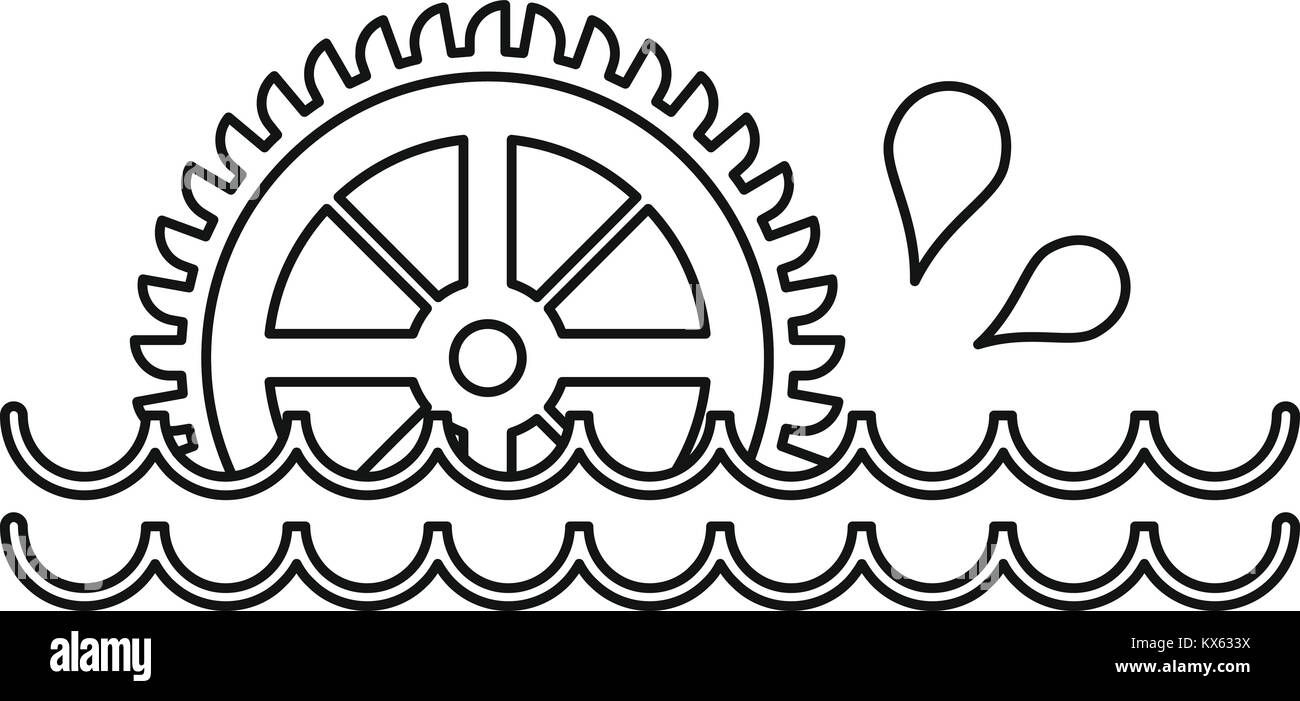 Wooden mill water wheel Stock Vector Images - Alamy