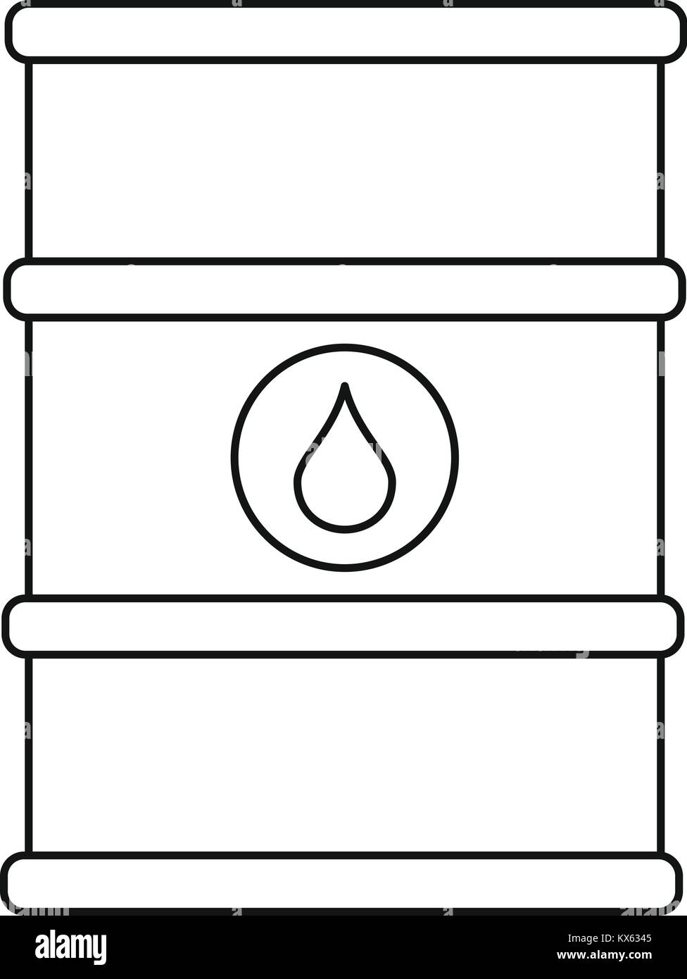 Oil barrel with label icon, outline style Stock Vector Image & Art - Alamy