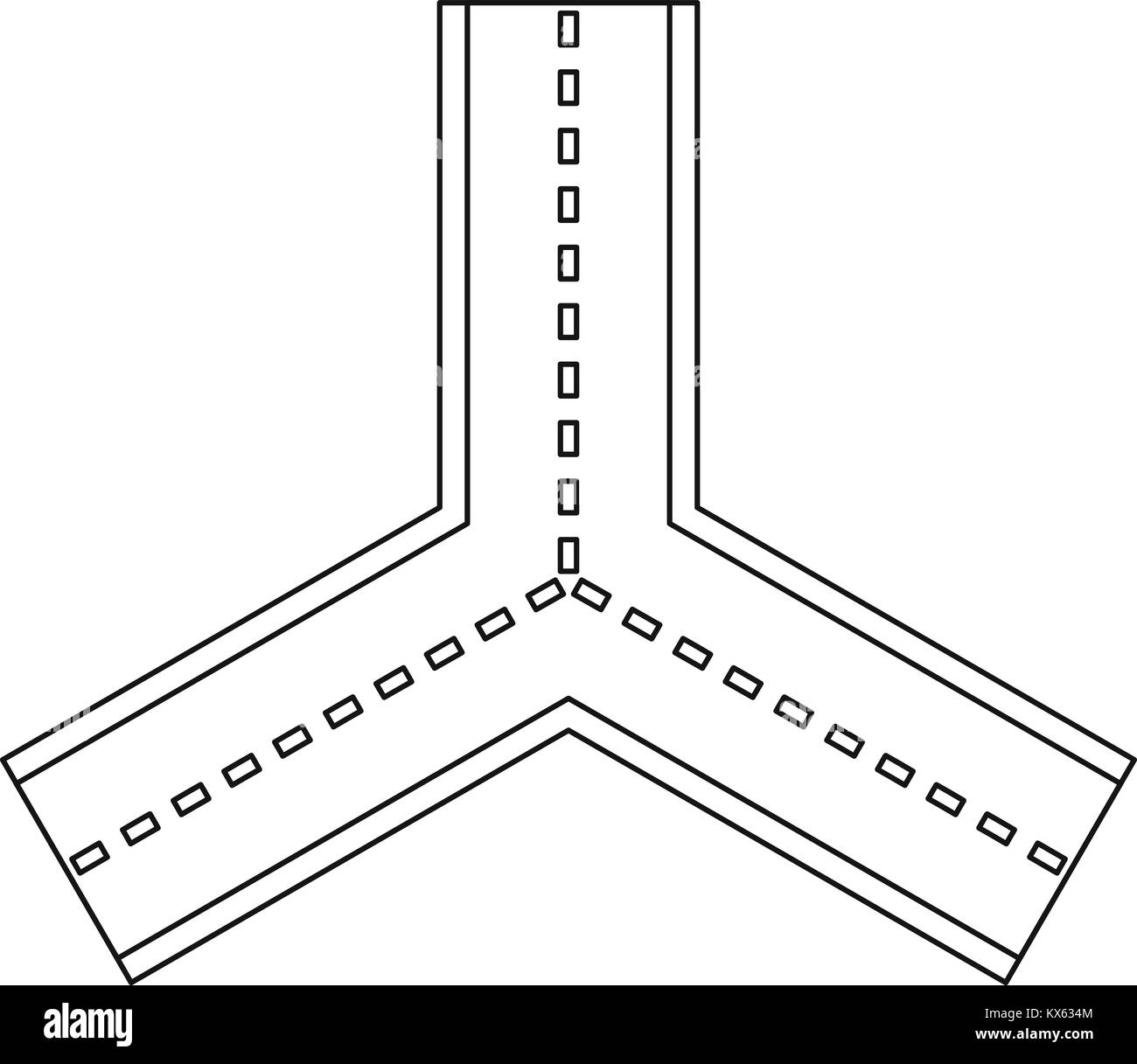 Forked road icon, outline style Stock Vector Image & Art - Alamy