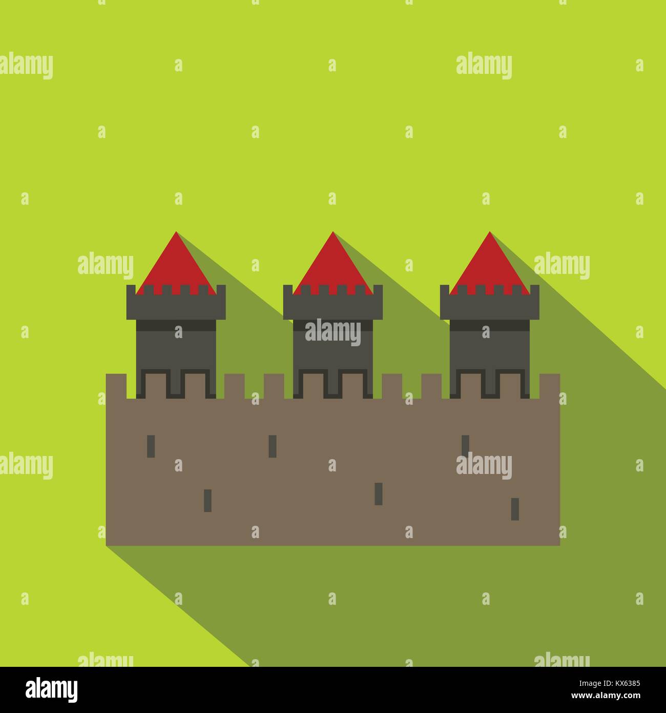 Medieval fortification icon, flat style Stock Vector Image & Art - Alamy