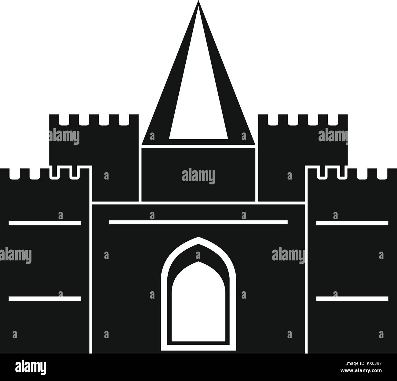 Residential mansion with towers icon, simple style Stock Vector Image ...