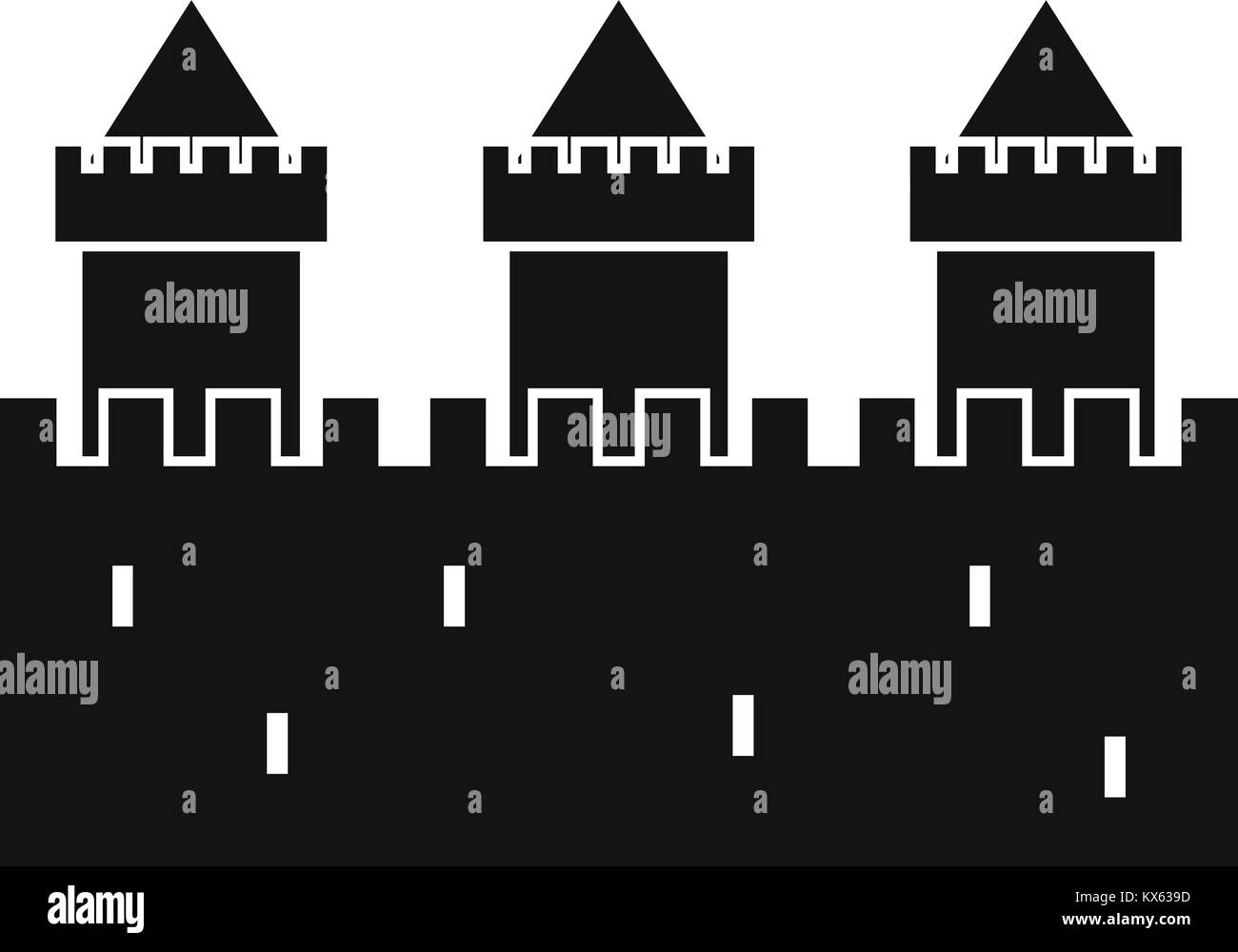 Medieval wall and towers icon, simple style Stock Vector Image & Art ...