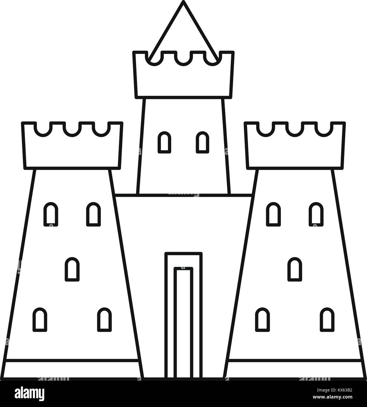 Castle tower icon, outline style Stock Vector Image & Art - Alamy