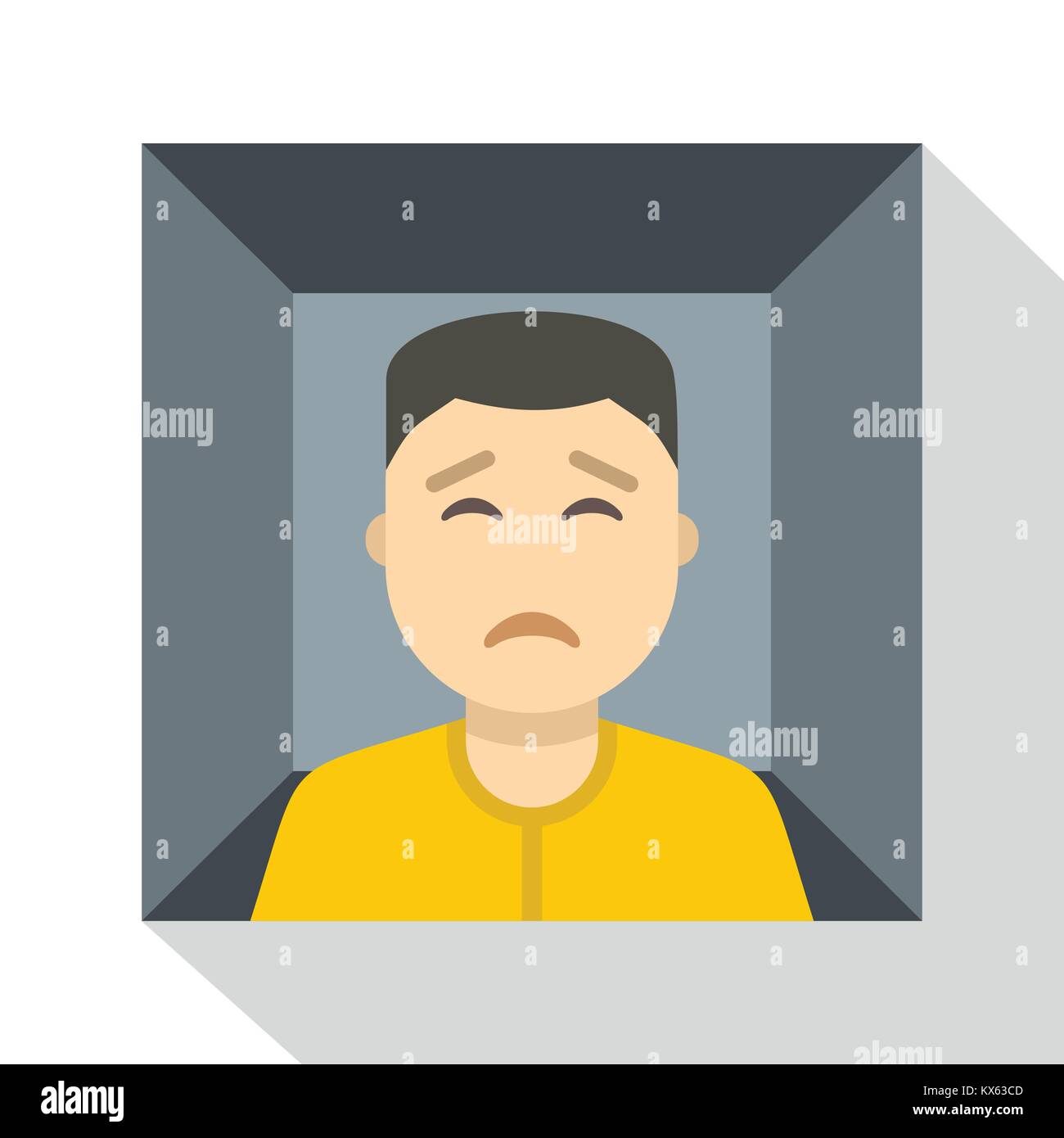 Man trapped in a box icon, flat style Stock Vector Image & Art - Alamy