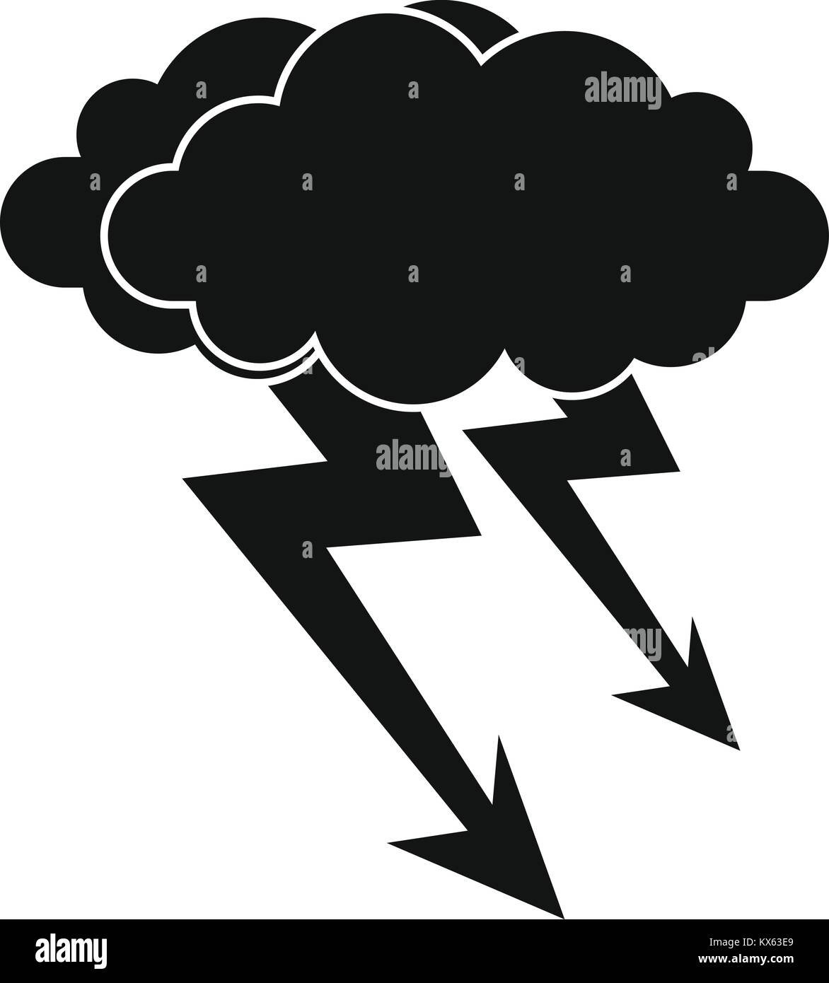 Lightning cloud icon, simple style Stock Vector Image & Art - Alamy