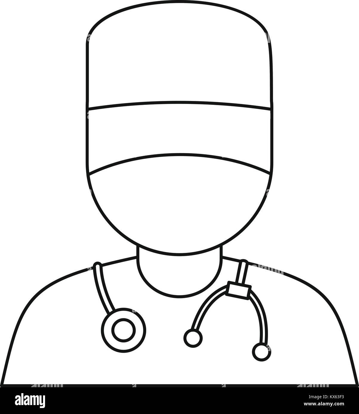 Doctor icon, outline style Stock Vector Image & Art - Alamy
