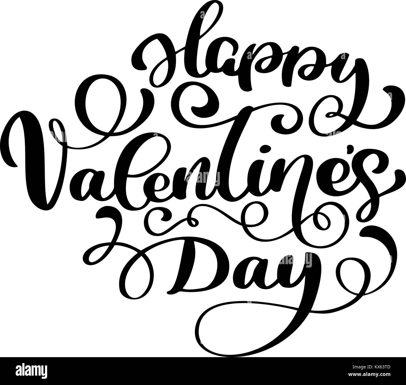 Happy Valentines Day typography poster with handwritten calligraphy ...
