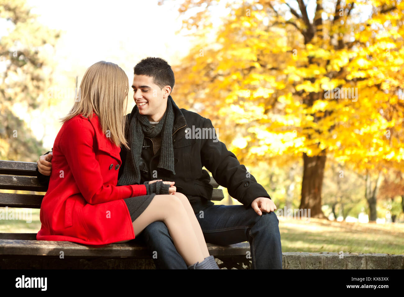 smiling young couple in love, almost kissing Stock Photo - Alamy