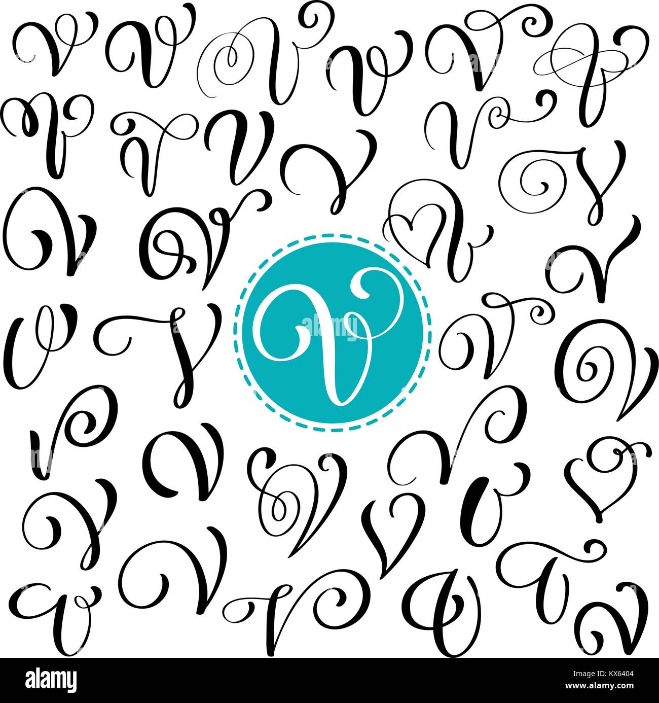 Calligraphy Letter V