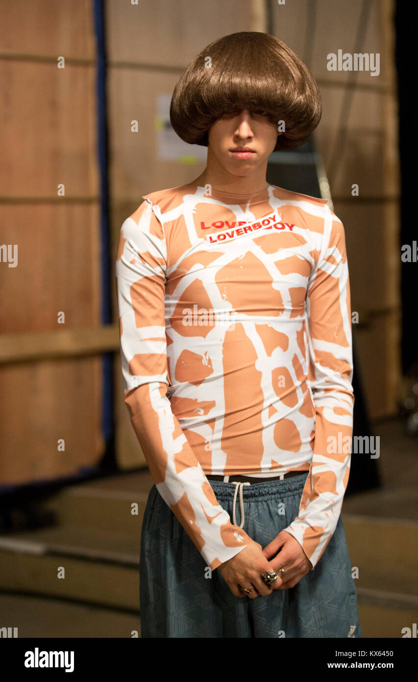 Models on the backstage during the Charles Jeffrey LOVERBOY Autumn ...