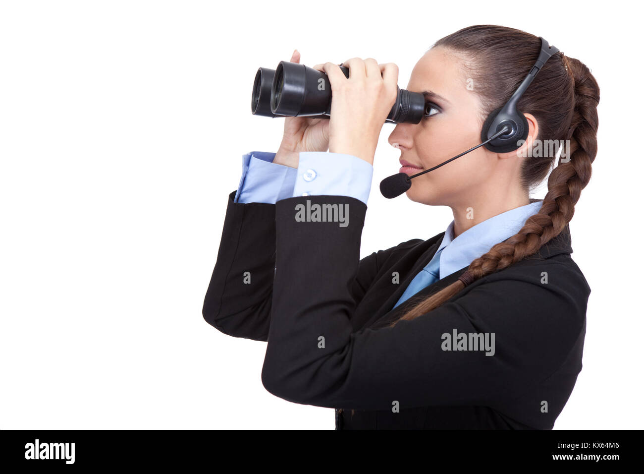 help operator searching for information for you, isolated white ...