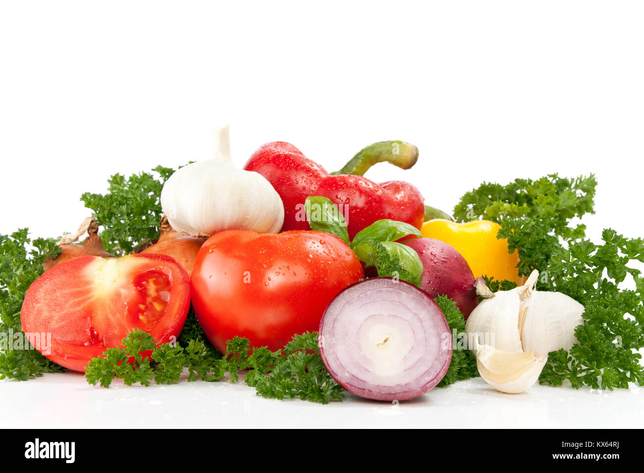 freshness vegetables, close up, isolated on white background Stock ...