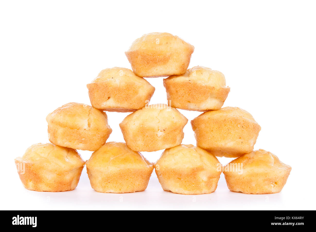 pyramid of corn bread muffins, isolated on white background Stock Photo ...