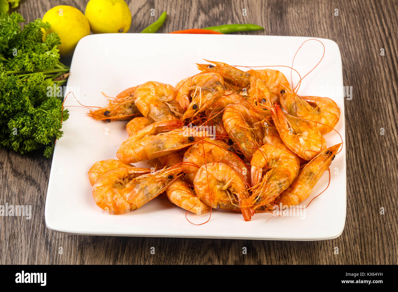 Boiled prawns in the bowl - ready for eat Stock Photo - Alamy