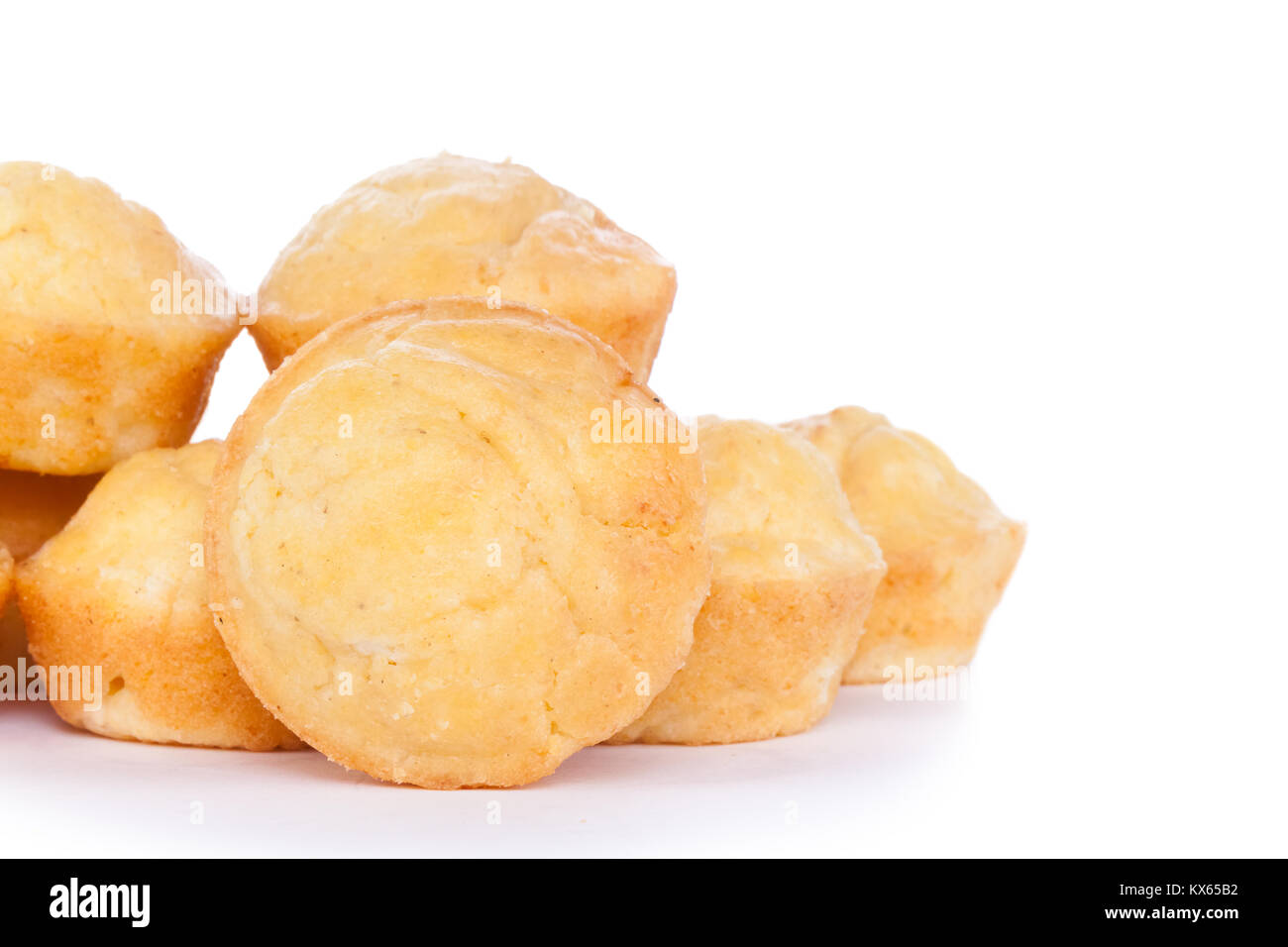 golden fresh appetizing bakery close up isolated on white background ...
