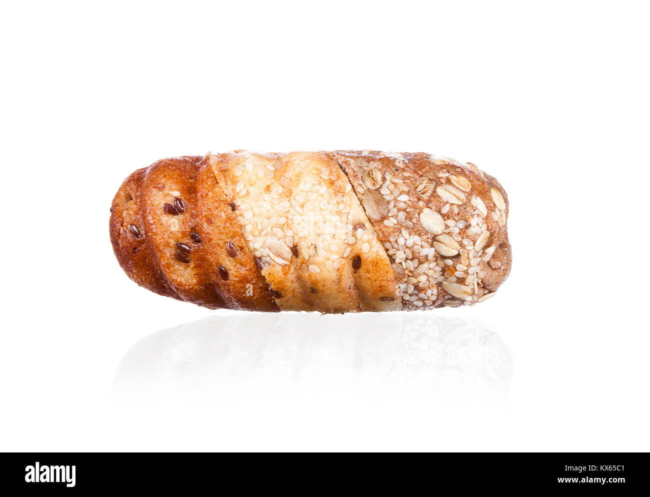 Three types of whole-wheat bread, isolated on white background Stock ...