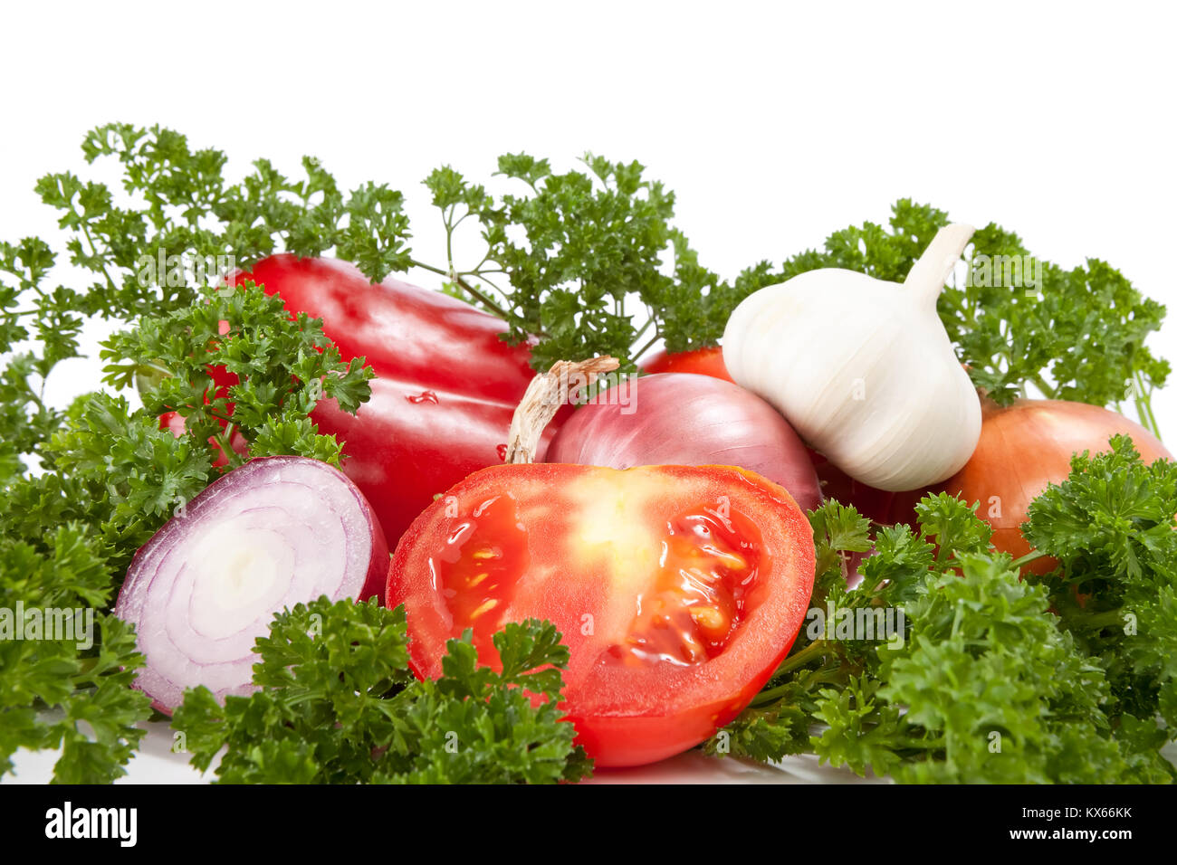 fresh vegetable with leaves isolated on white background Stock Photo ...