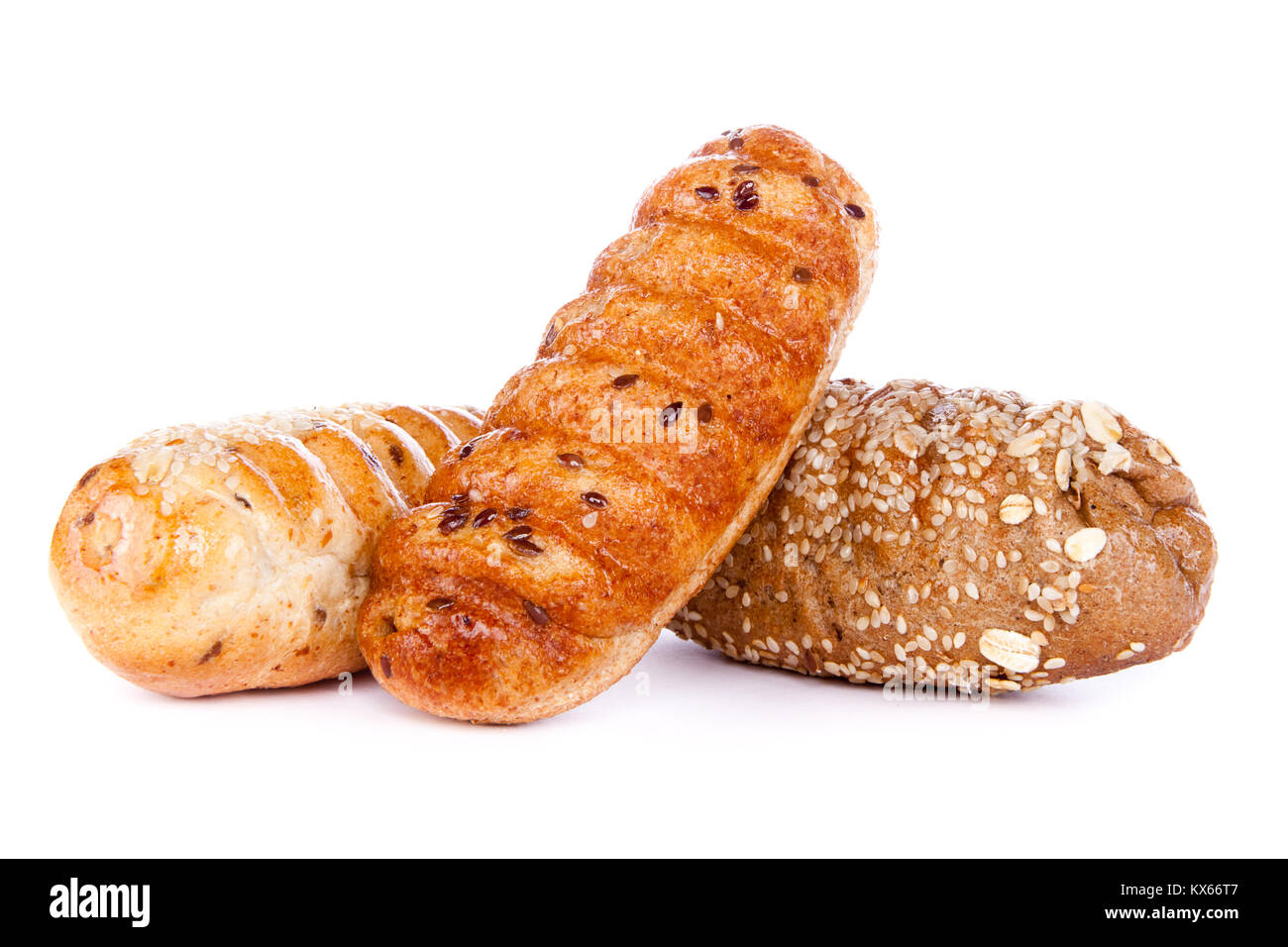 Three empty rolls, isolated on white background Stock Photo - Alamy