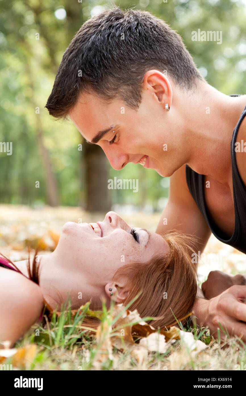 love couple looking into each other's eyes Stock Photo - Alamy