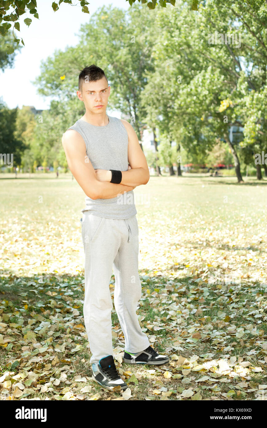 handsome young man posing outdoor Stock Photo - Alamy