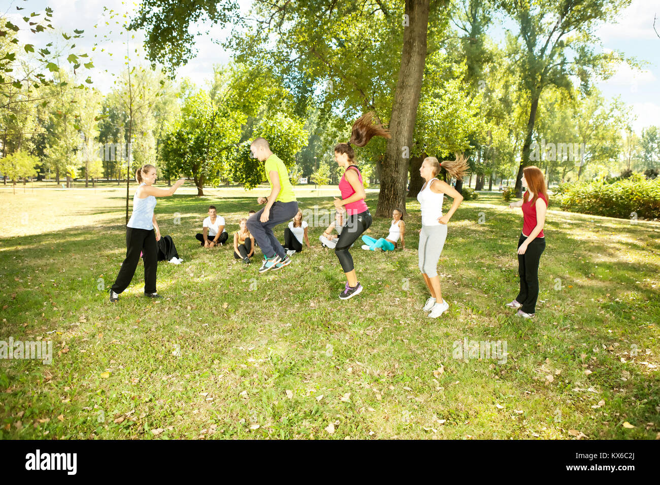 young people having fun in park, spending time together Stock Photo - Alamy