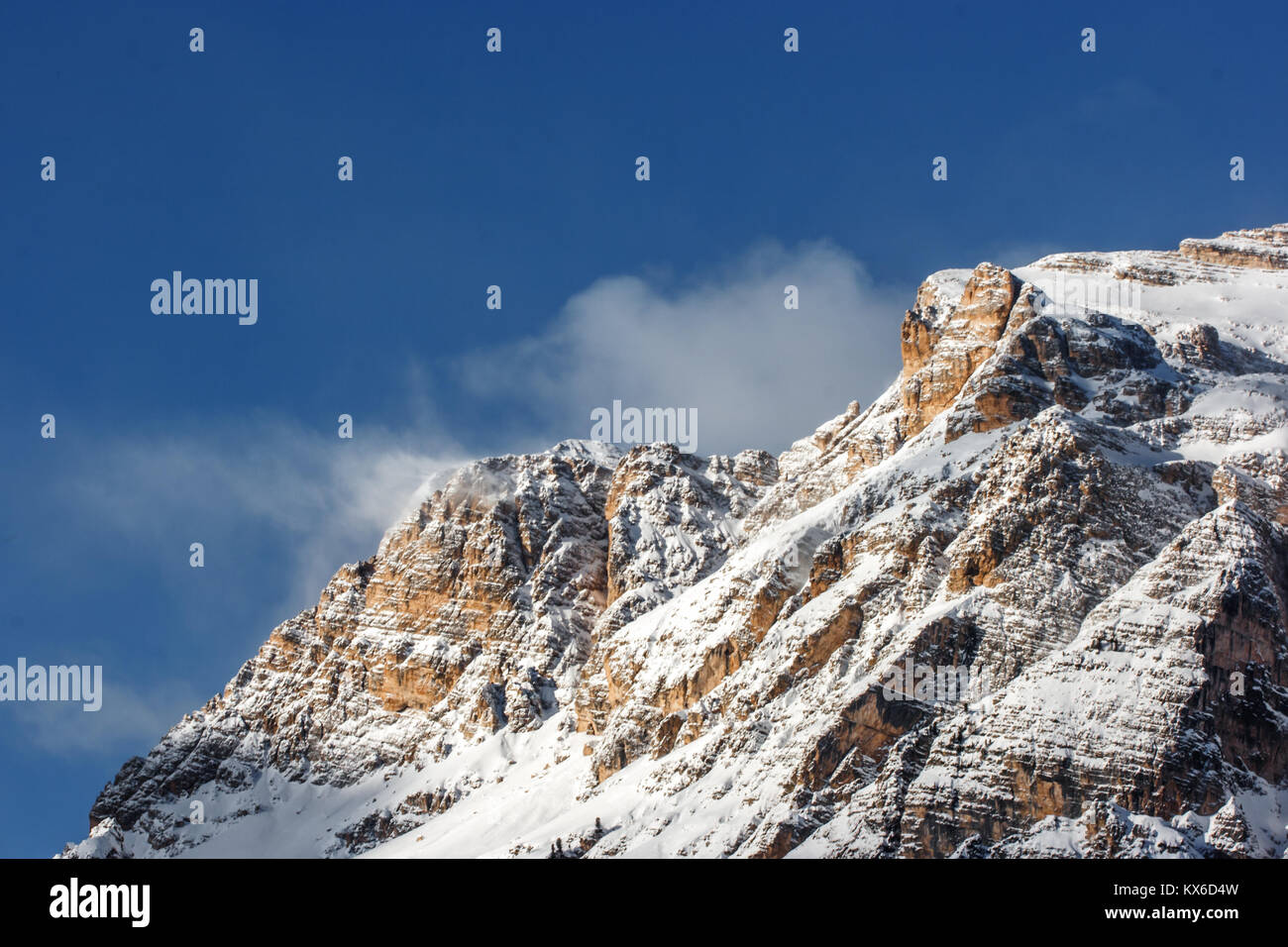Scenic picture of high winds in the Tofane range, moving clouds over ...
