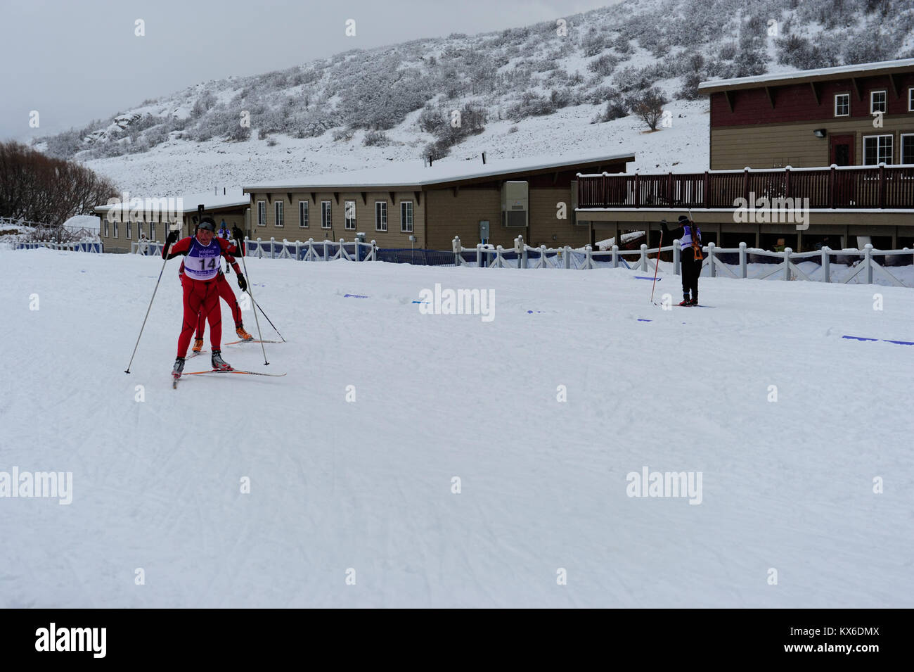 Brent Parcell of Herber City, UT, competes in the Western NGB Biathlon ...