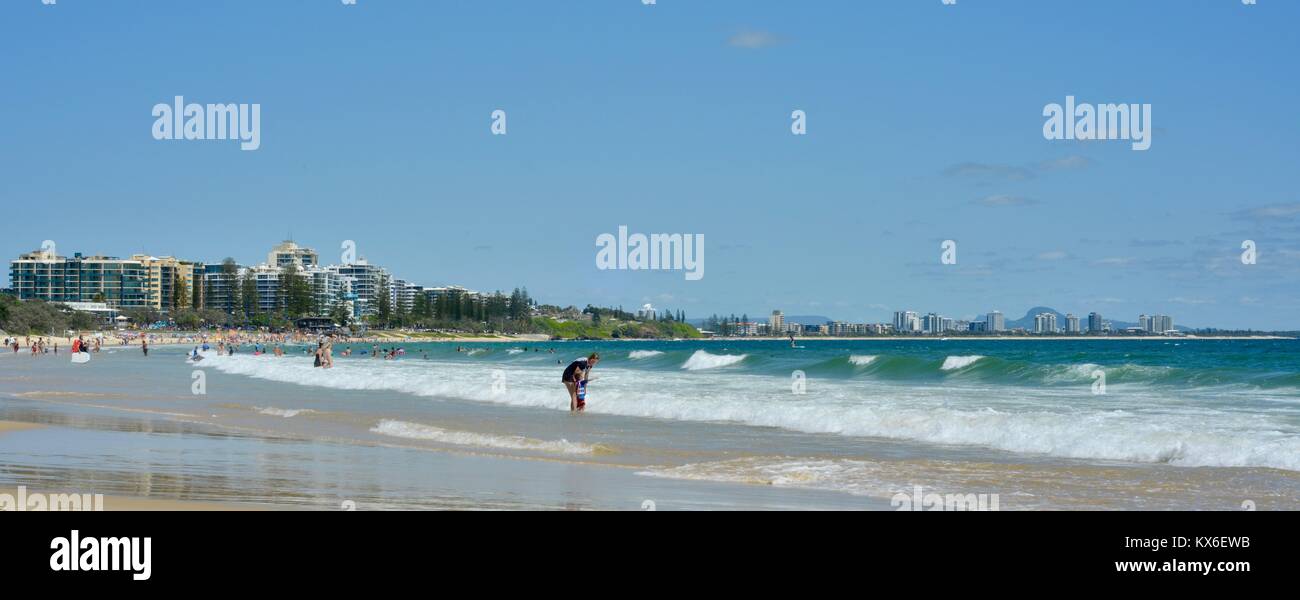 Sunny day at Mooloolaba beach, Sunshine Coast, Queensland, Australia ...