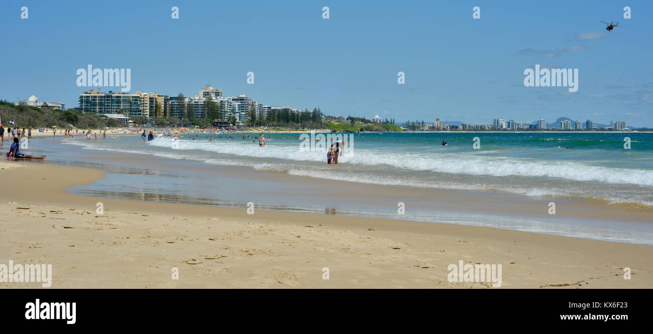 Sunny day at Mooloolaba beach, Sunshine Coast, Queensland, Australia ...